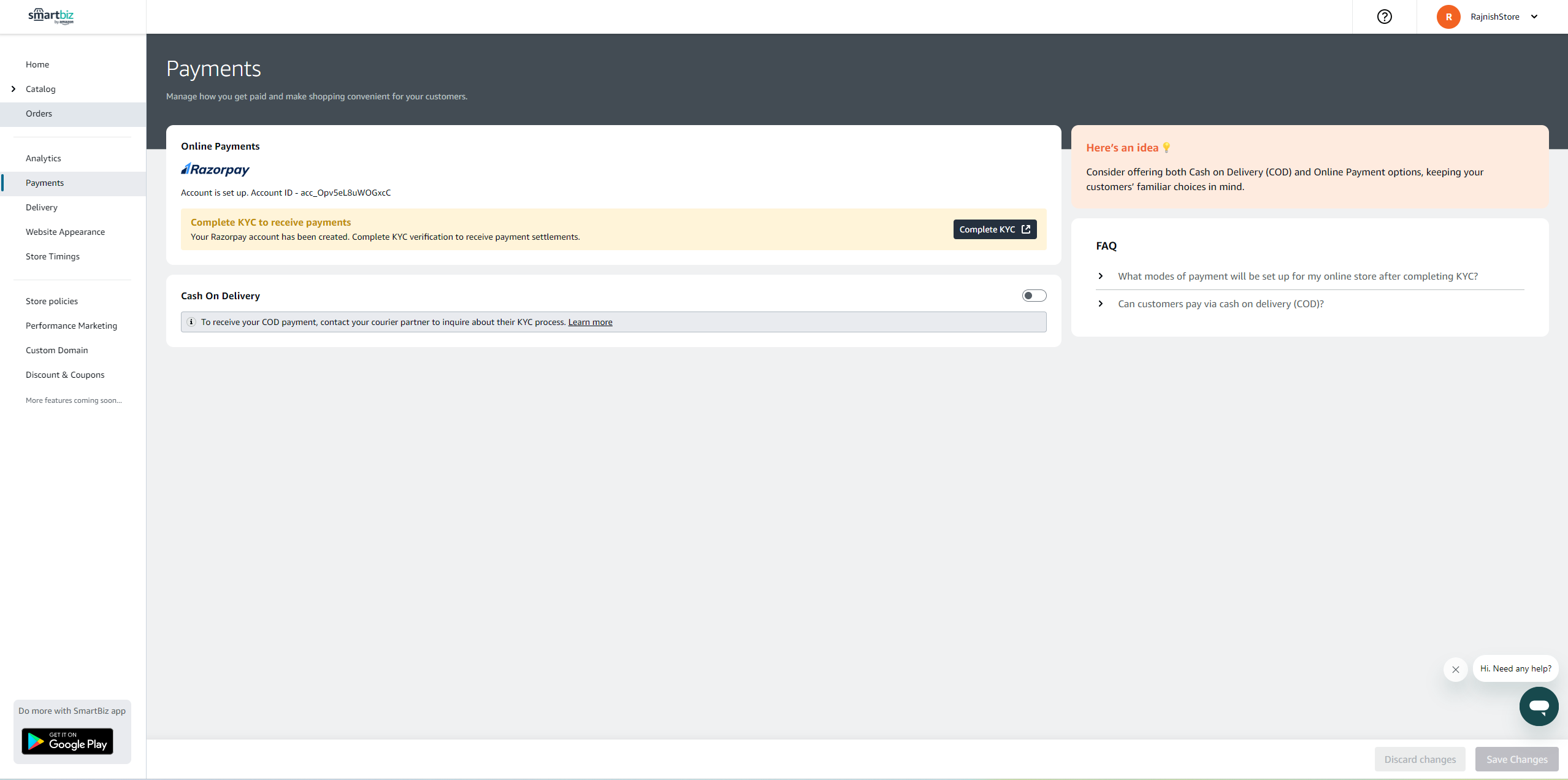 Guide to completing Payment KYC with Razorpay – Smartbiz by Amazon