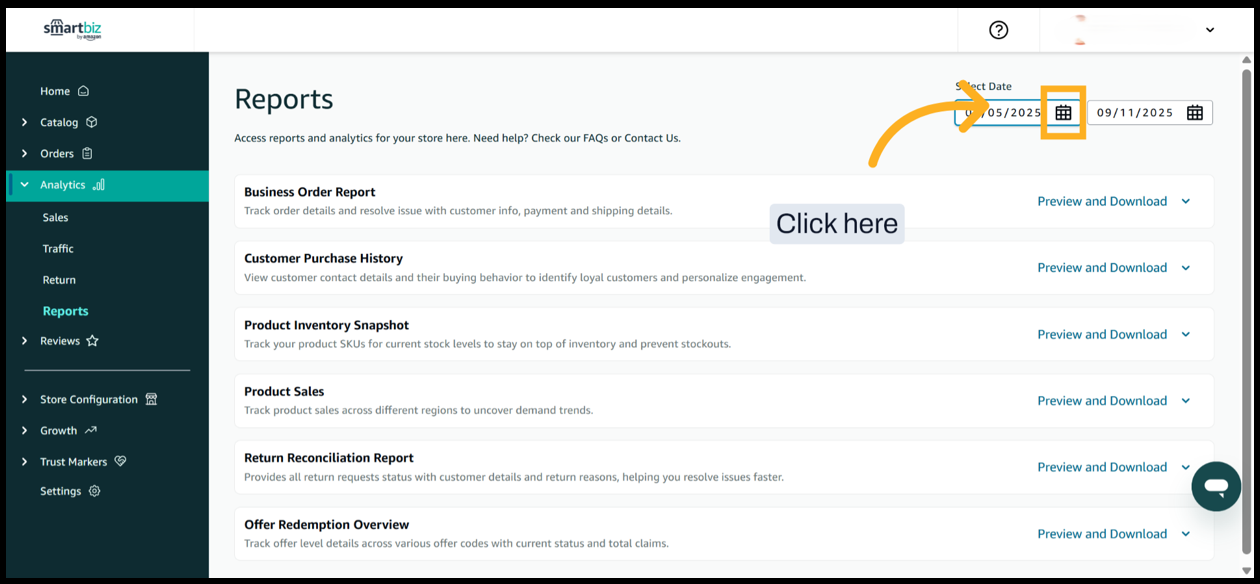 How to access Reports and Analytics? – Smartbiz by Amazon