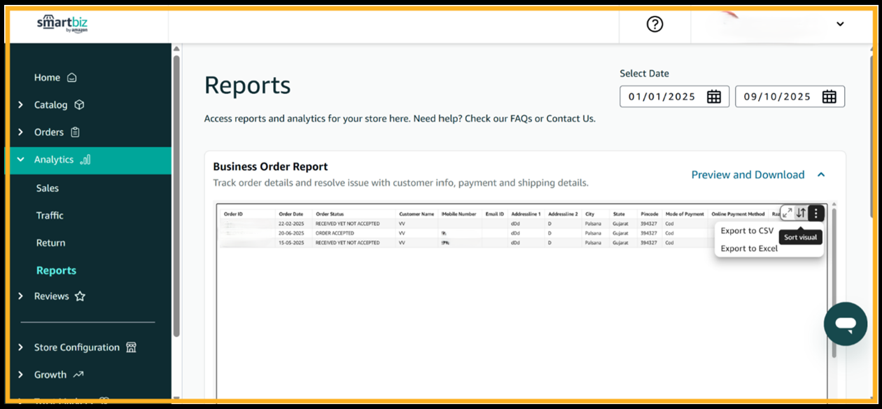 How to access Reports and Analytics? – Smartbiz by Amazon